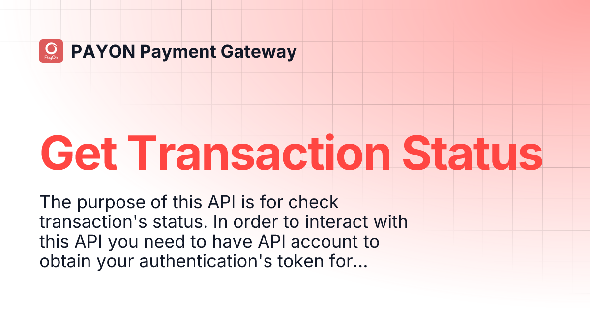 Get Transaction Status | PAYON Payment Gateway